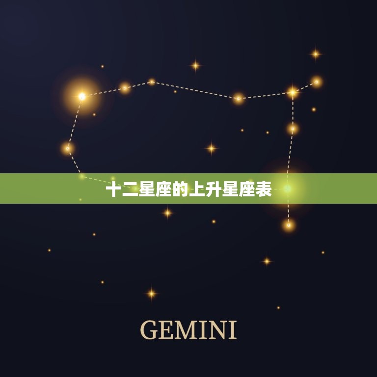 十二星座的上升星座表如何解读你的人际关系 星辰运势